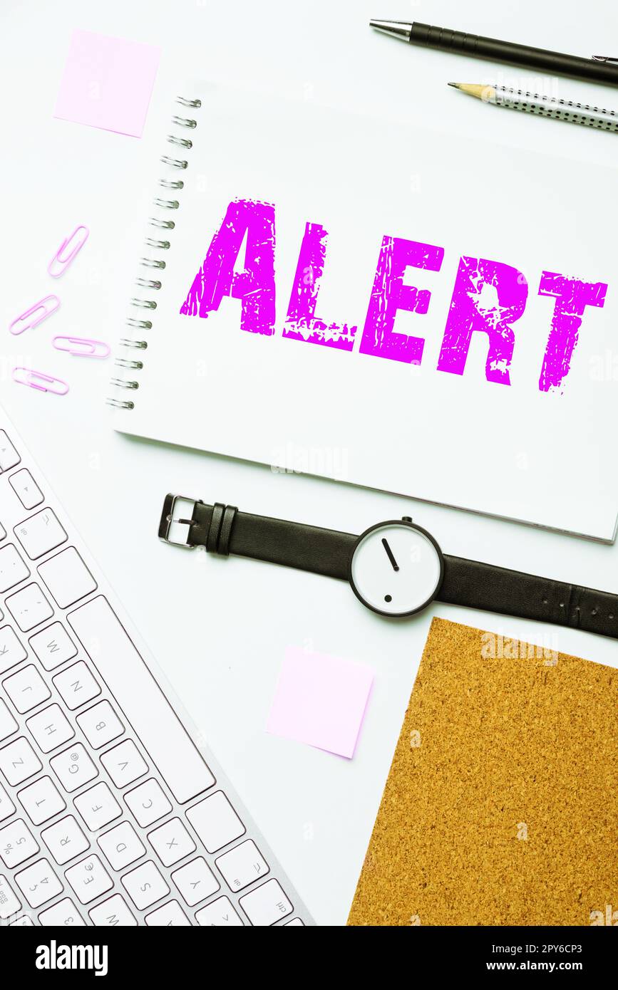 Inspiration showing sign Alert. Business idea An announcement Signal ...