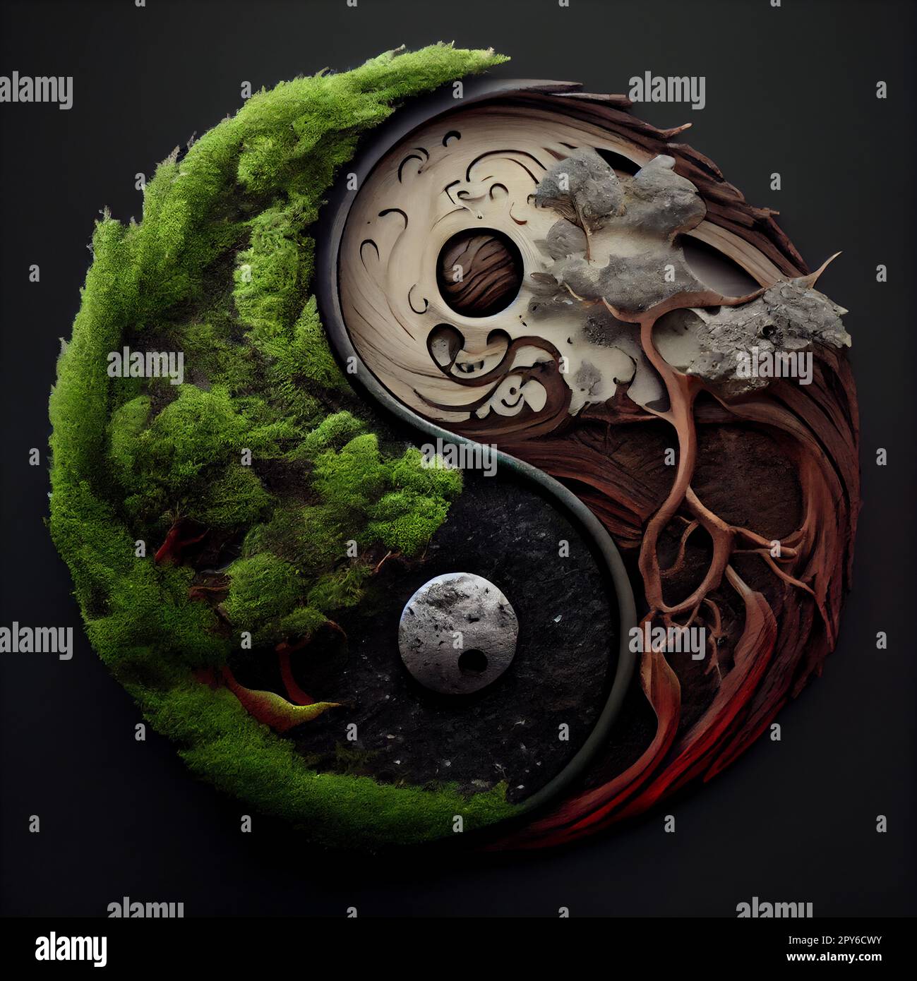 Yin yang sign plant balance Stock Photo - Alamy