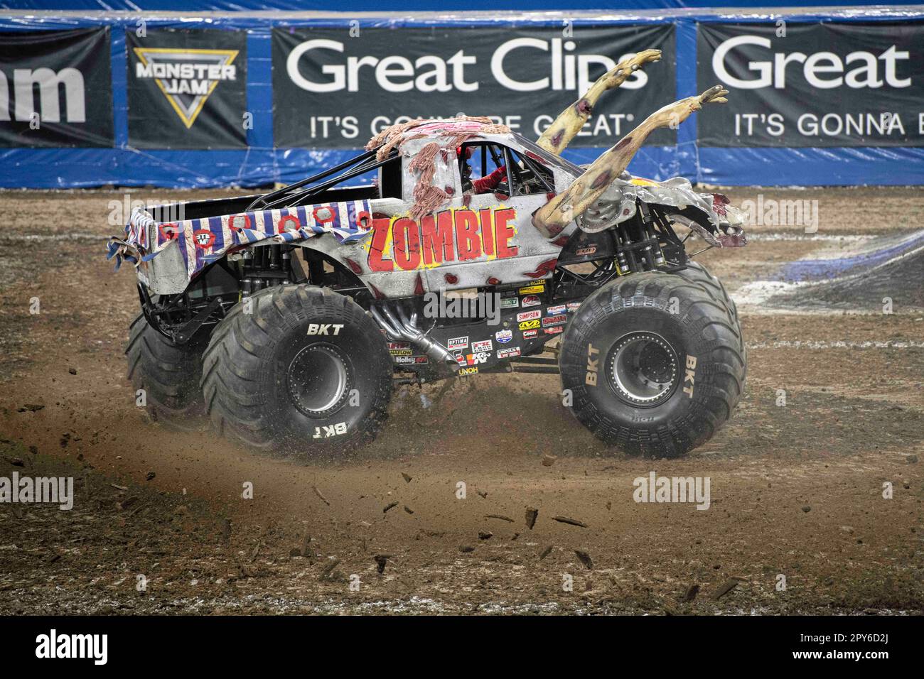 Zombie driven by Bari Musawwir (cq) performs donuts in his truck after ...