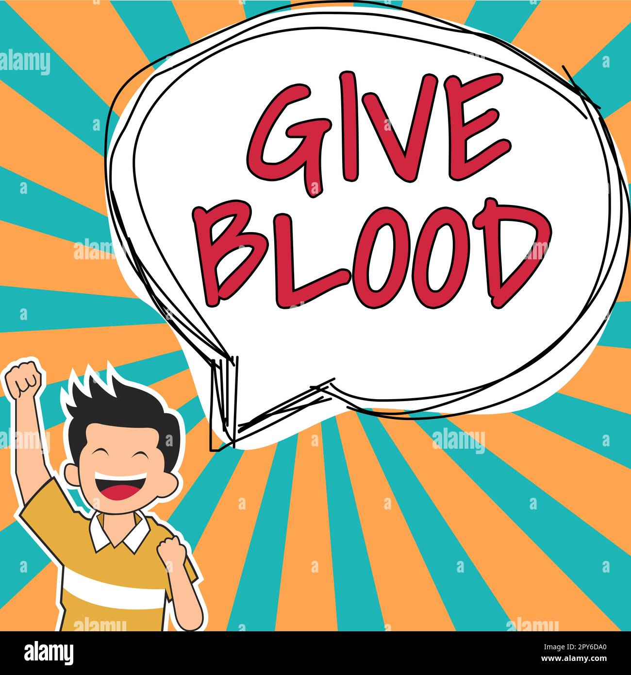 Text caption presenting Give Blood. Word Written on person voluntarily ...