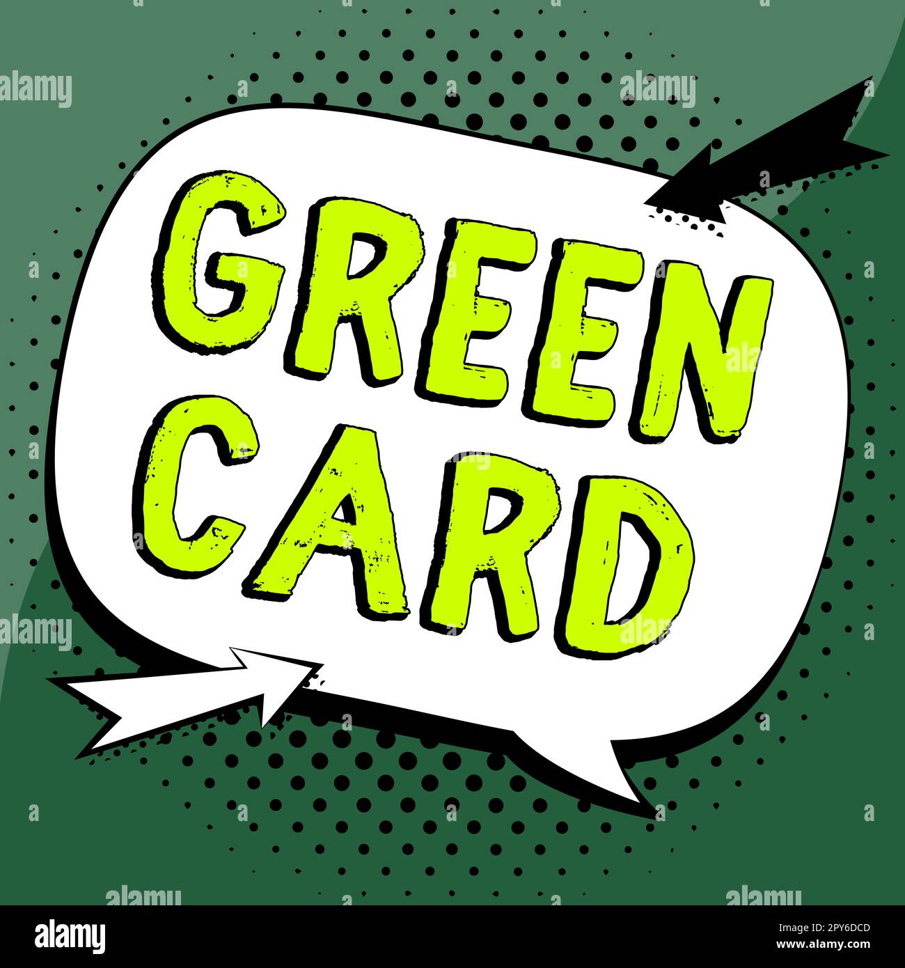 Text caption presenting Green Card. Business overview permit allowing a ...