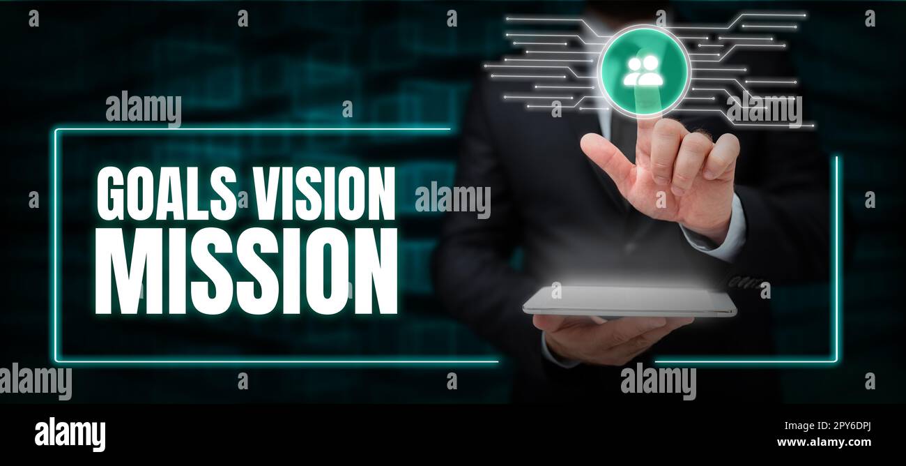 Conceptual display Goals Vision Mission. Business idea practical ...