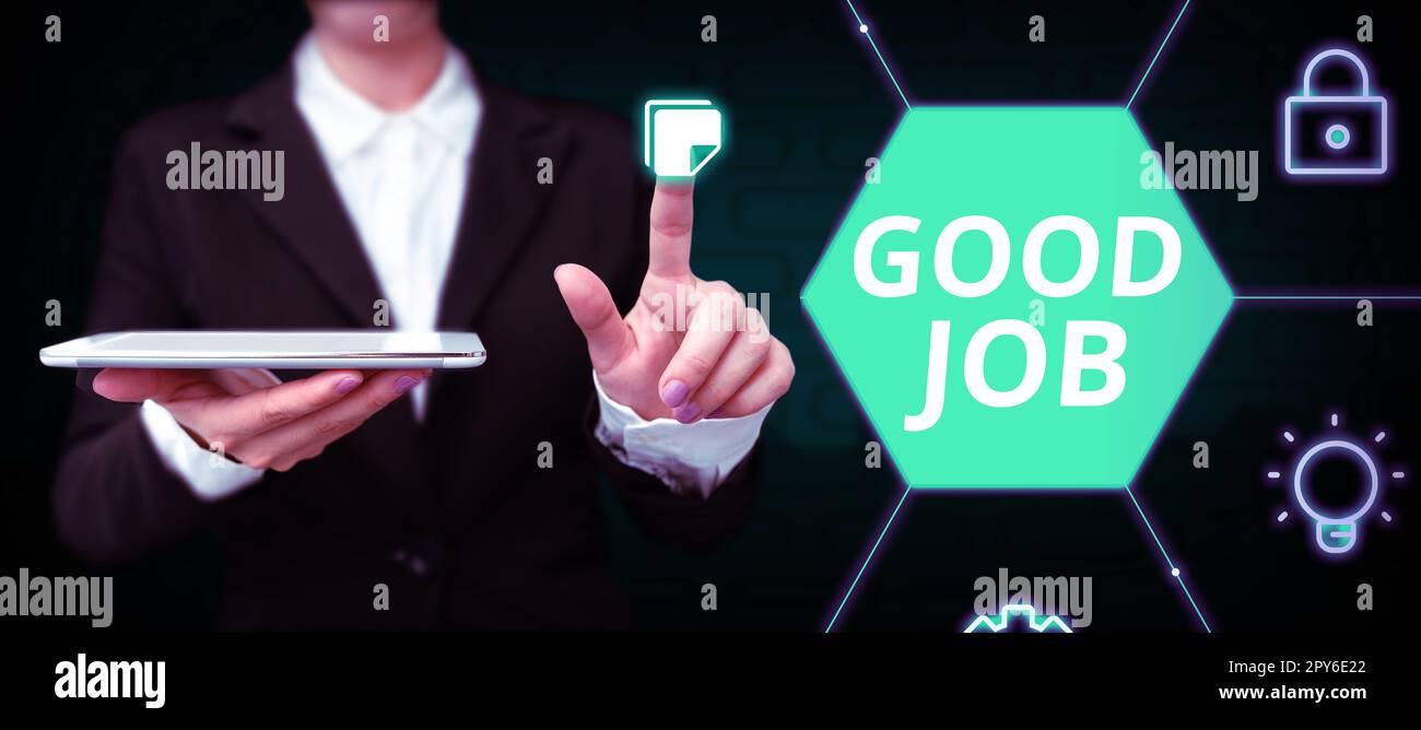 Handwriting text Good Job. Concept meaning encourage someone for his ...