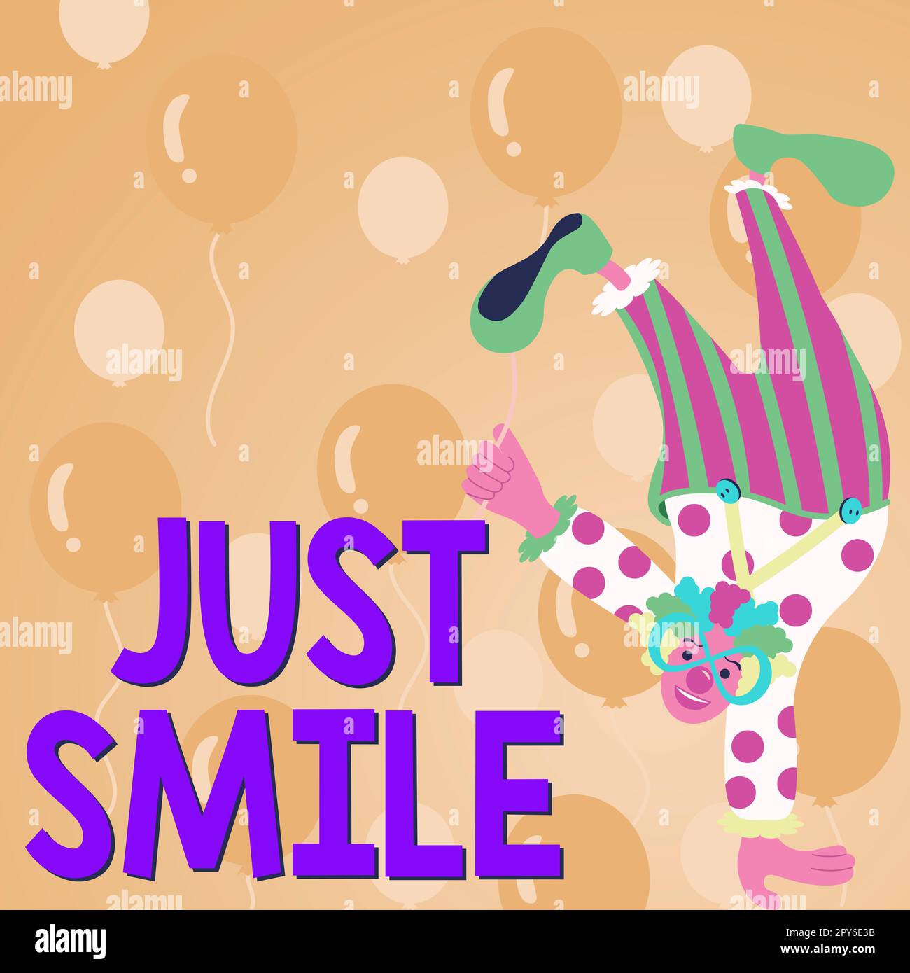 Hand writing sign Just Smile. Business approach assume a facial ...