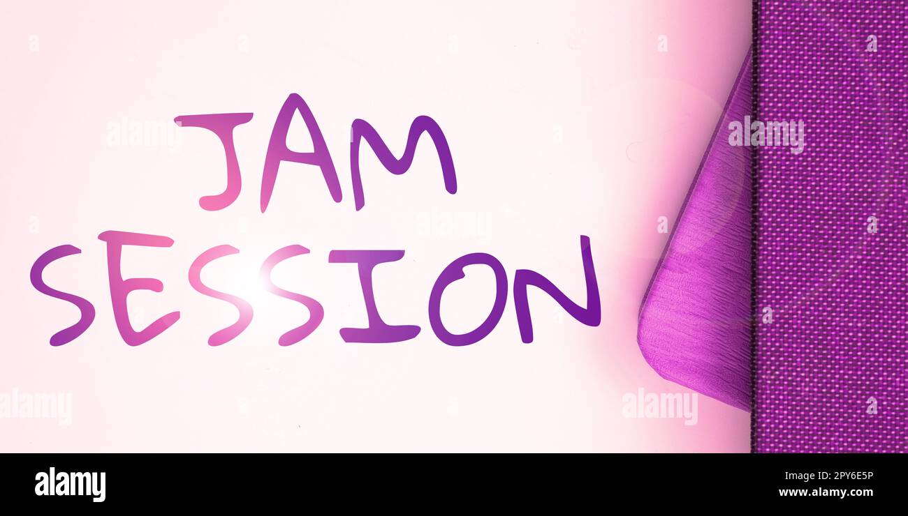 Conceptual caption Jam Session. Internet Concept impromptu performance ...