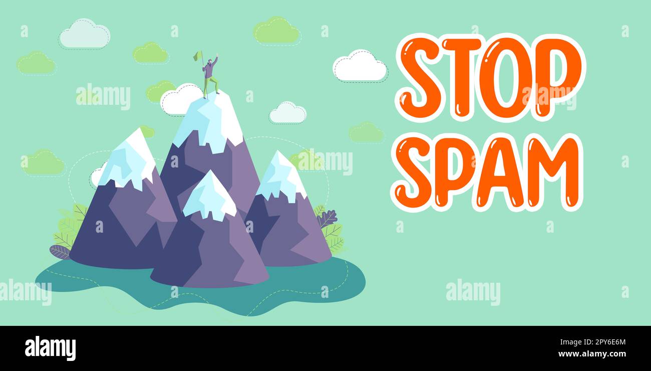 Inspiration showing sign Stop Spam. Business overview end the Intrusive ...