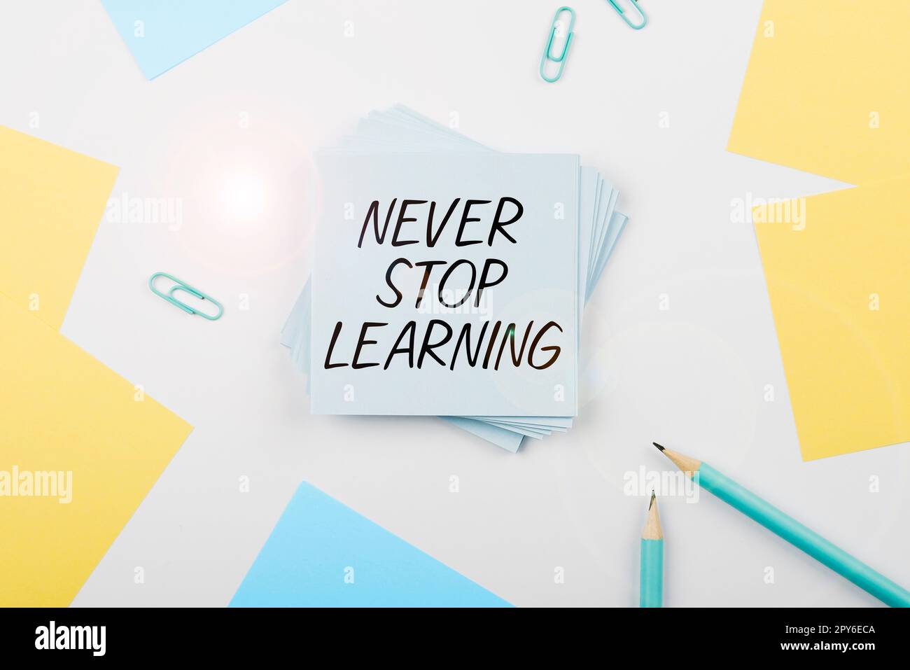 Conceptual caption Never Stop Learning. Word Written on Continue to ...