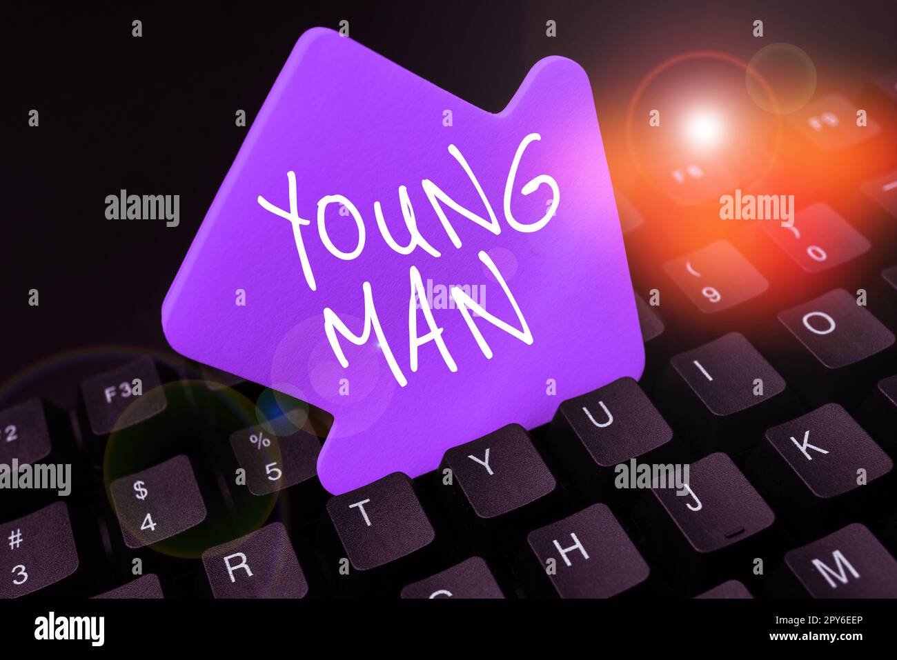 Inspiration showing sign Young Man. Business concept a man who is not ...