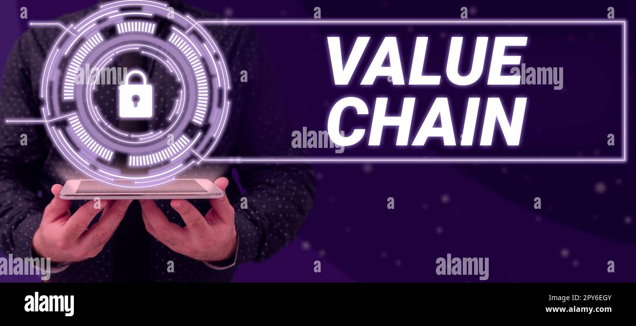 Sign displaying Value Chain. Business approach Business manufacturing ... Sign displaying Value Chain. Business approach Business manufacturing ...