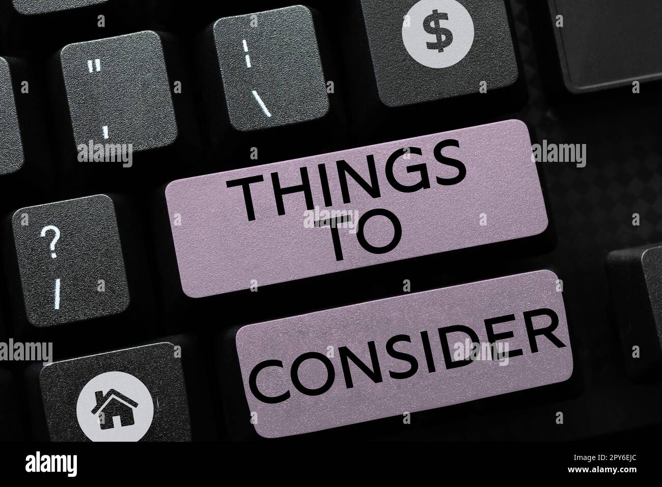 Conceptual caption Things To Consider. Business concept list to check ...