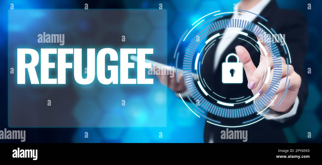 Inspiration showing sign Refugee. Conceptual photo refer to movements ...