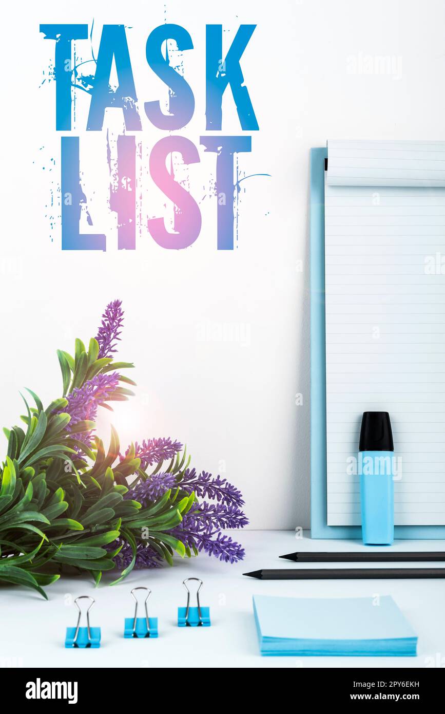 Text showing inspiration Task List. Business idea Planification ...