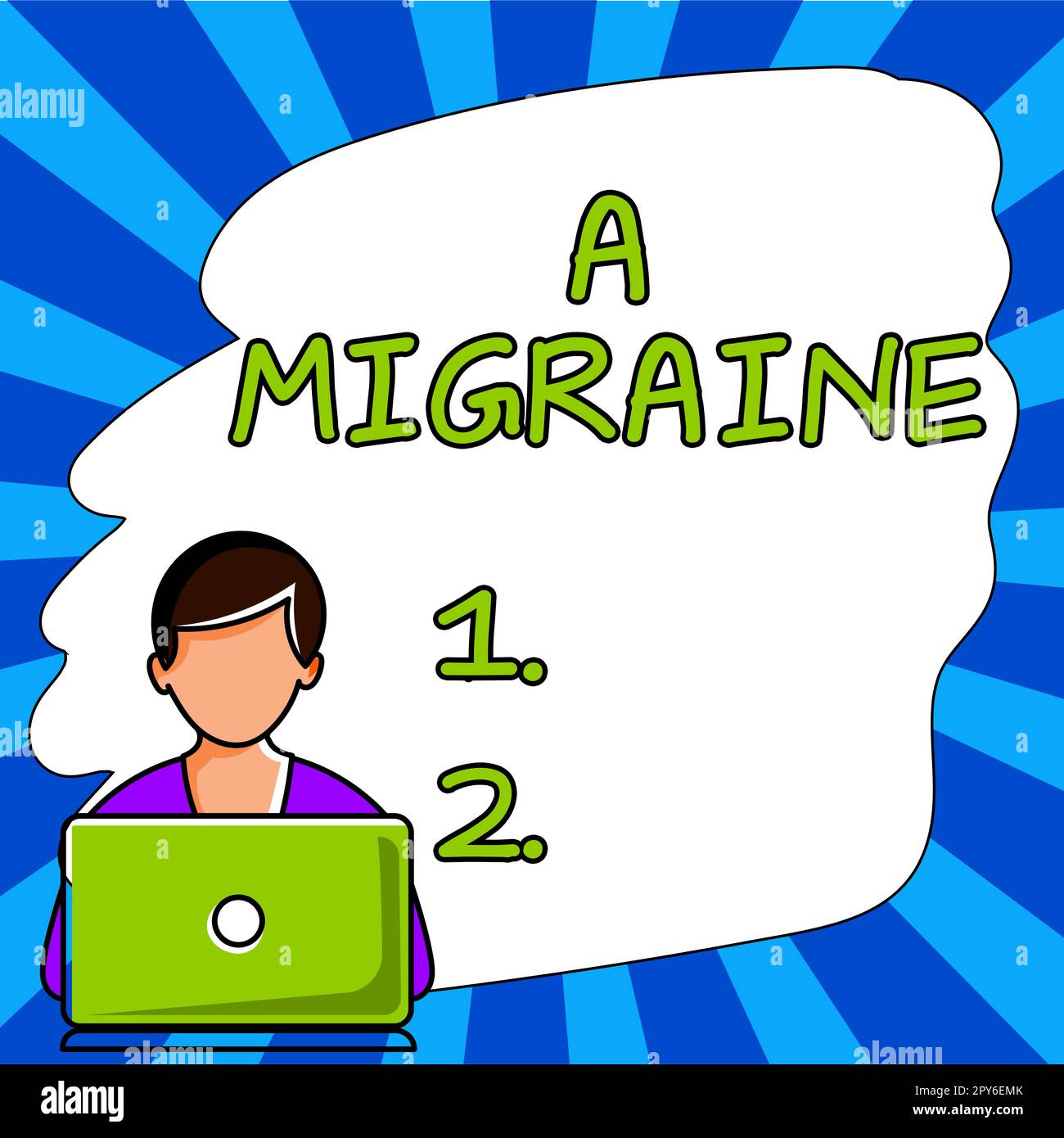 Hand writing sign A Migraine. Business showcase recurrent throbbing ...