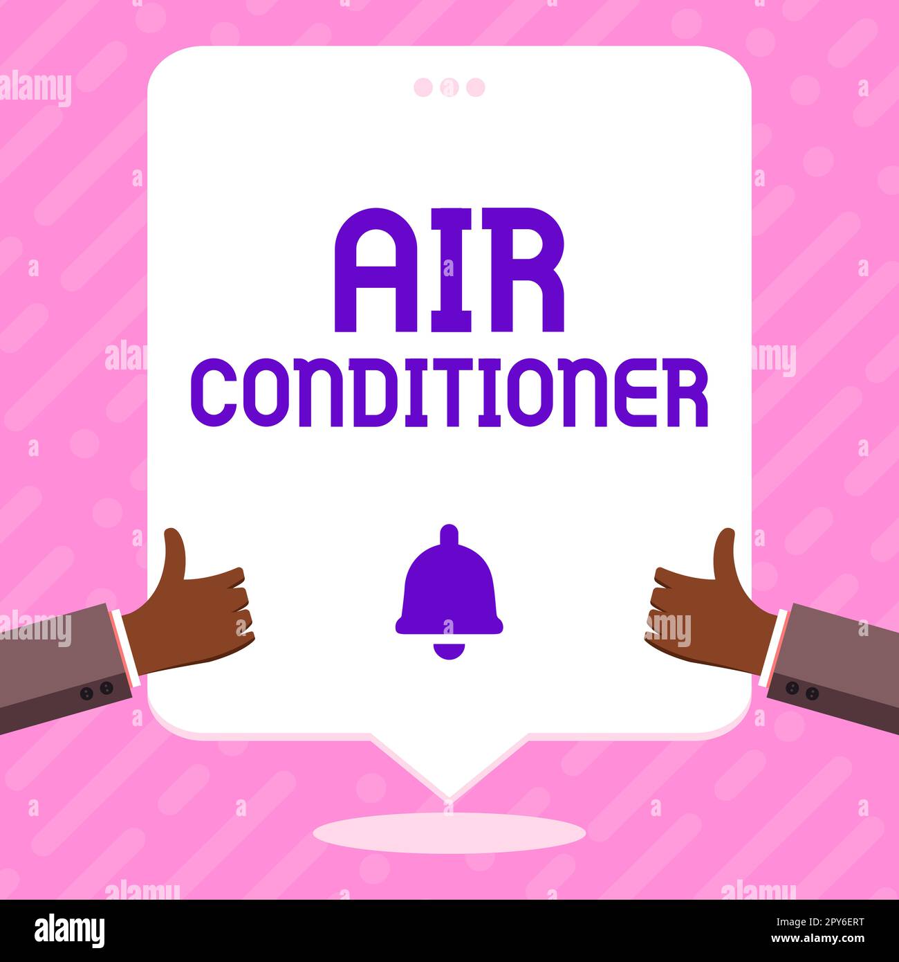 Sign displaying Air Conditioner. Business concept apparatus for washing ...