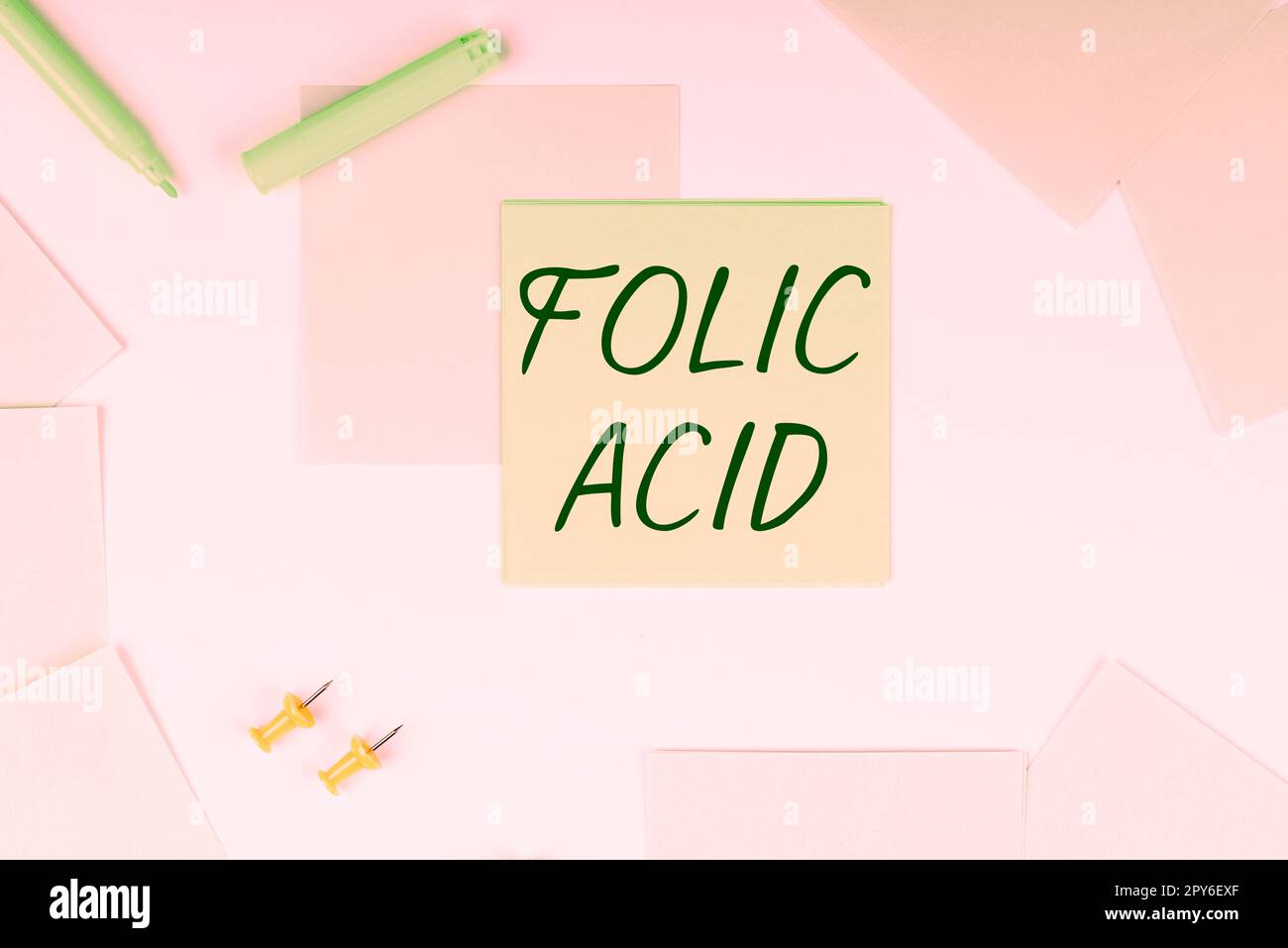 Inspiration showing sign Folic Acid. Concept meaning Vitamin required ...