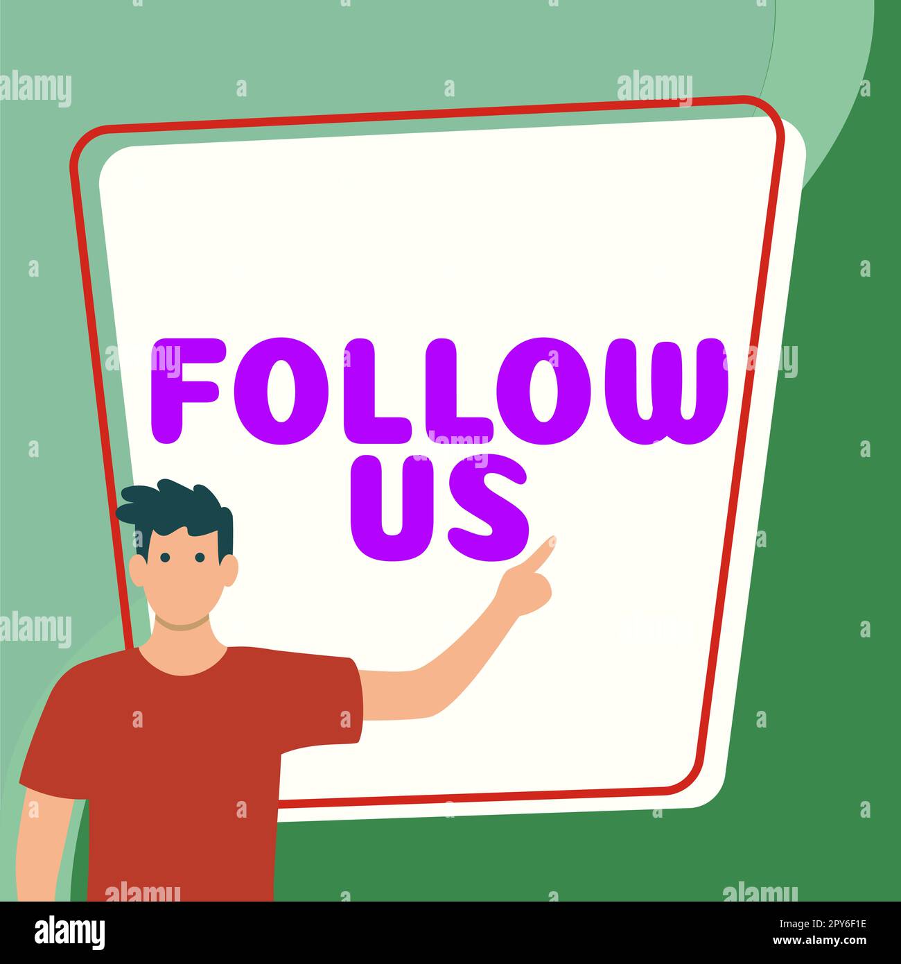 Text sign showing Follow Us. Word for To invite a person or group to ...