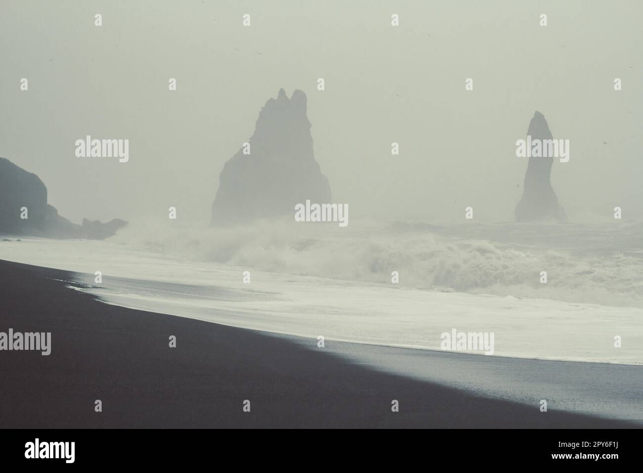 Beach with cliffs on storm landscape photo Stock Photo - Alamy