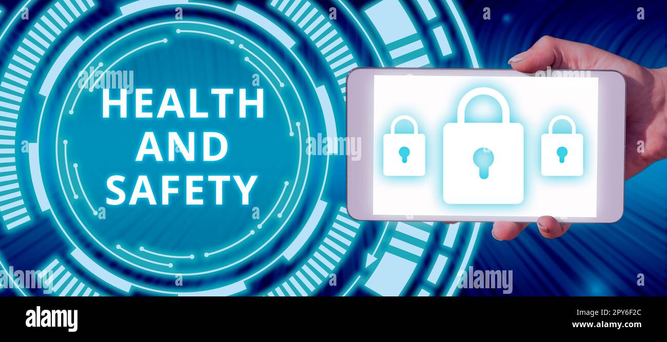 Text showing inspiration Health And Safety. Business concept Taking the ...