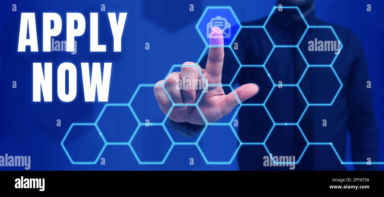 Inspiration showing sign Apply Now. Internet Concept urging everybody ...