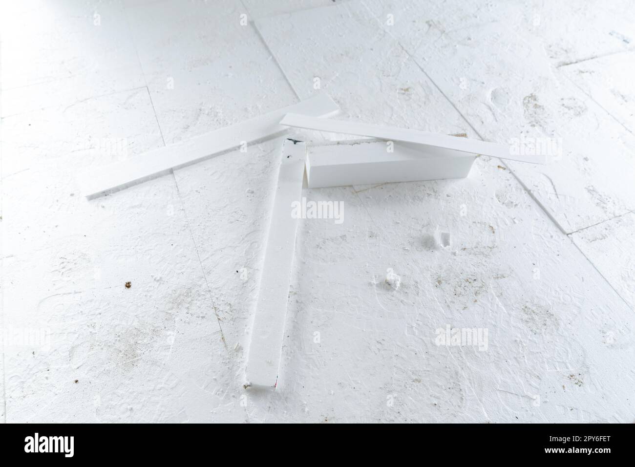 insulation of floors with polystyrene for underfloor heating Stock ...