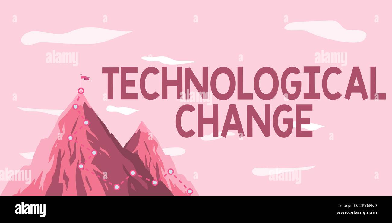 Writing displaying text Technological Change. Internet Concept increase in the efficiency of a ...