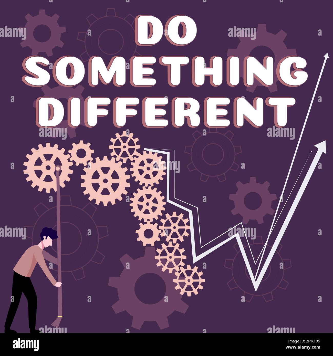 Conceptual caption Do Something Different. Business showcase be unique ...