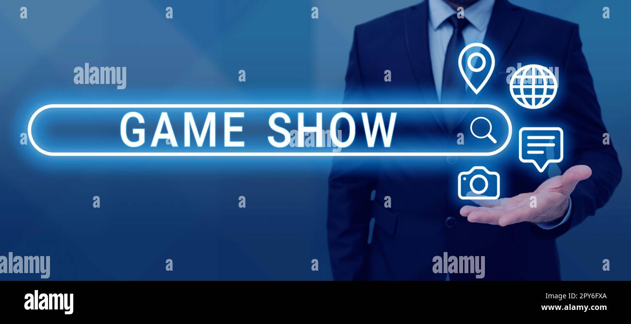 Conceptual display Game Show. Internet Concept Program in television or ...