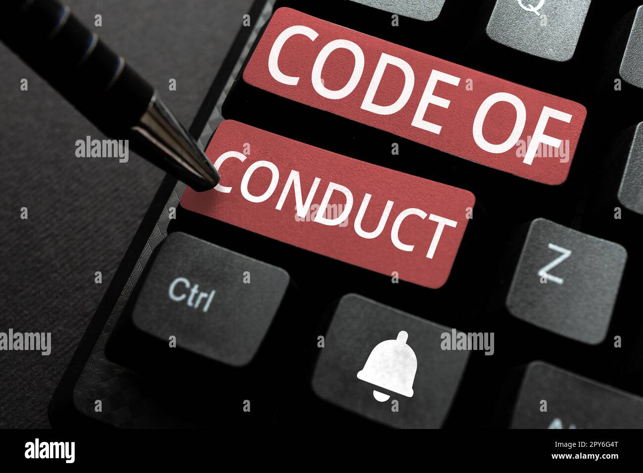 Conceptual display Code Of Conduct. Business overview Ethics rules moral codes ethical ...