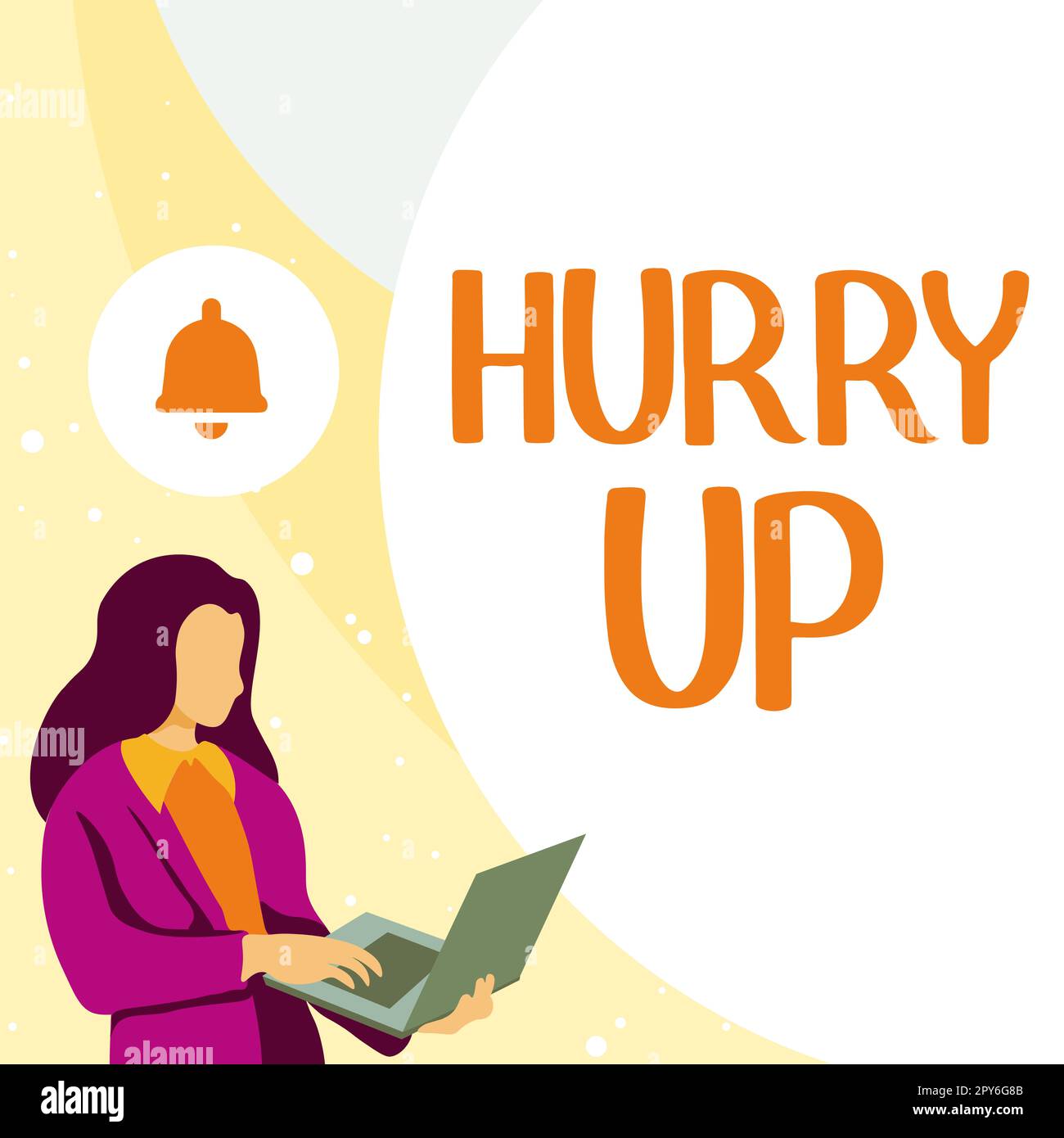 Hand writing sign Hurry Up. Business approach asking someone to do a ...