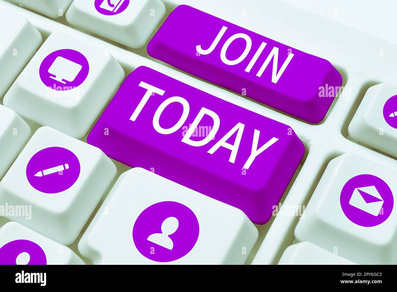 Sign displaying Join Today. Word Written on to become a new group ...
