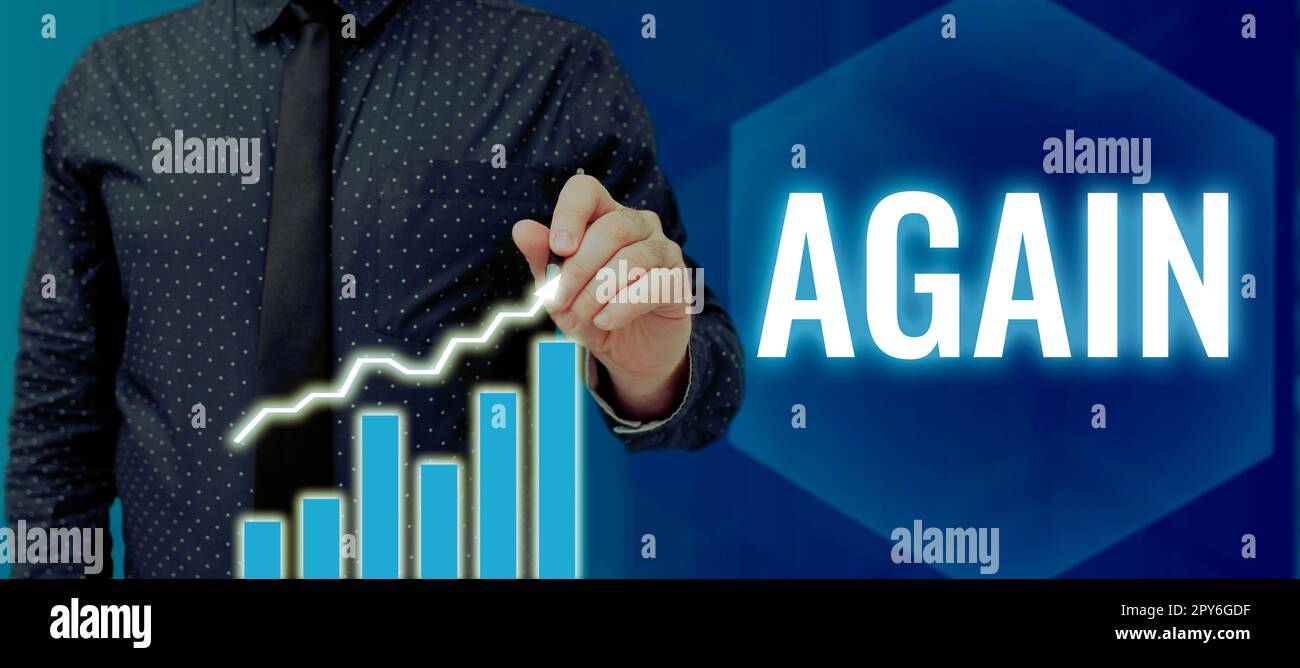 Sign Displaying Again Business Idea Repeating Something Once More 3850