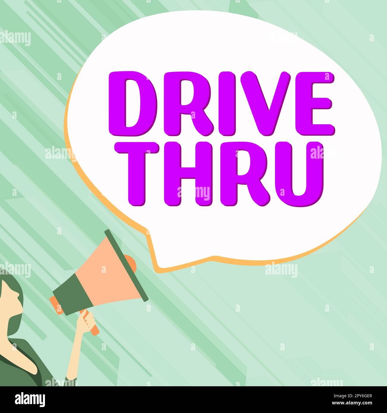 Conceptual display Drive Thru. Word for place where you can get type of ...