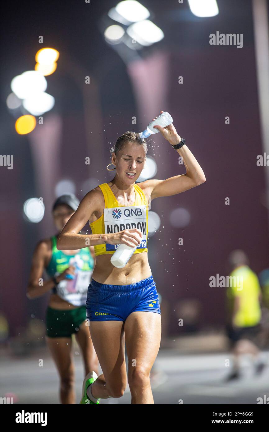 Cecilia Norrbom participating in the Doha 2019 World Athletics ...