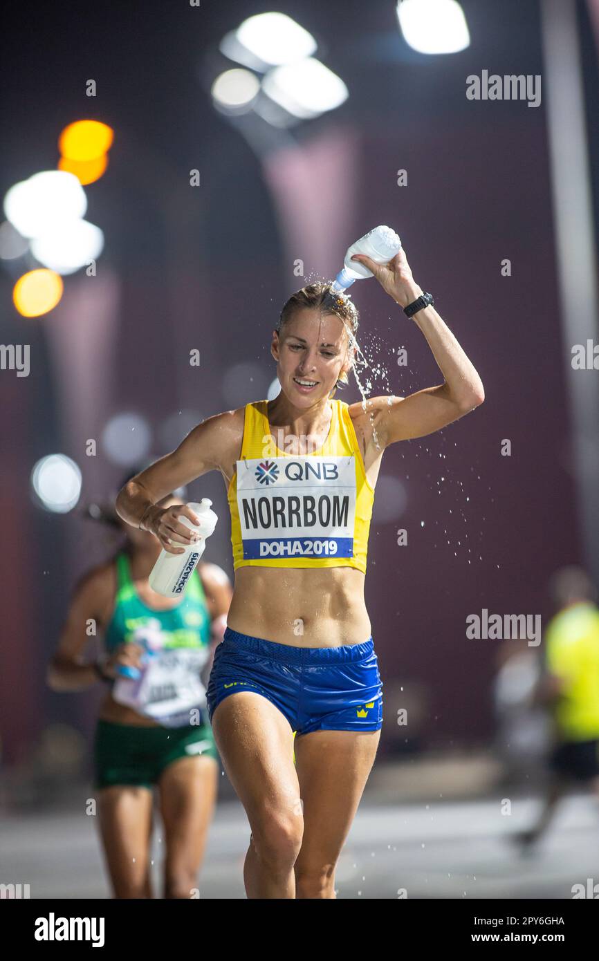Cecilia Norrbom participating in the Doha 2019 World Athletics ...