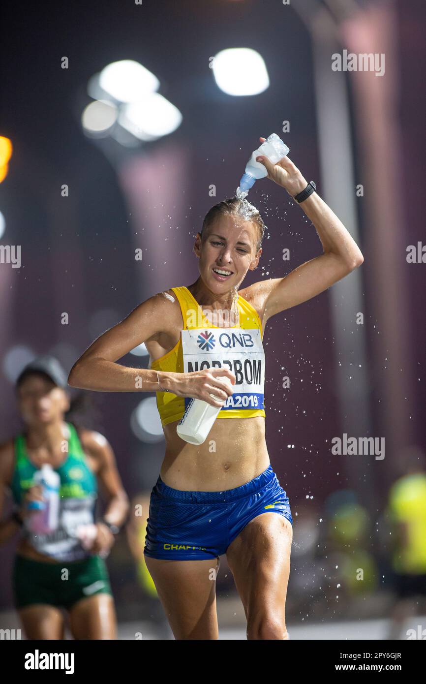 Cecilia Norrbom participating in the Doha 2019 World Athletics ...