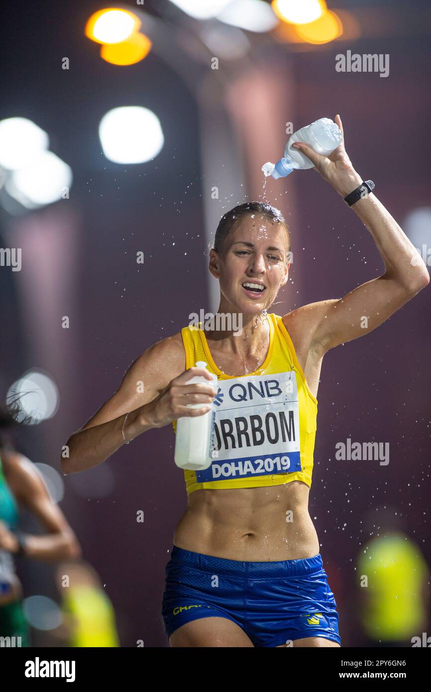 Cecilia Norrbom participating in the Doha 2019 World Athletics ...