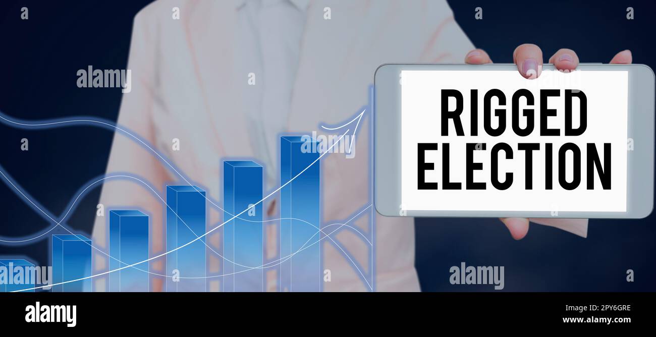 Handwriting text Rigged Election. Word for Manage drilling operations ...