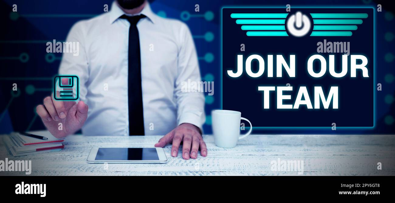 Writing displaying text Join Our Team. Word Written on Allied Associate ...