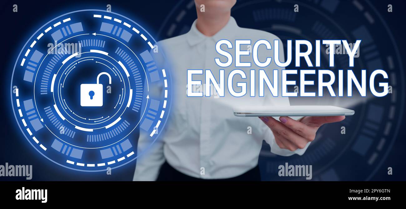 Hand writing sign Security Engineering. Business overview focus on the ...