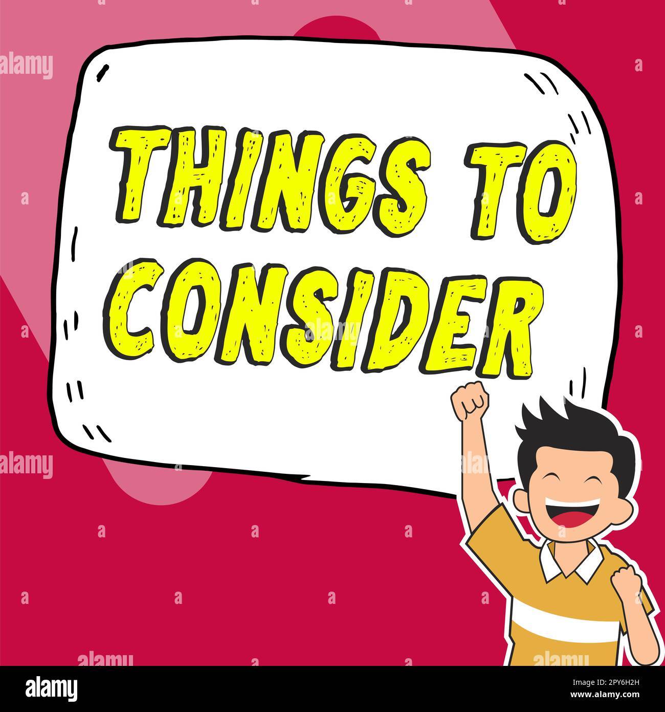 Text caption presenting Things To Consider. Business showcase list to ...