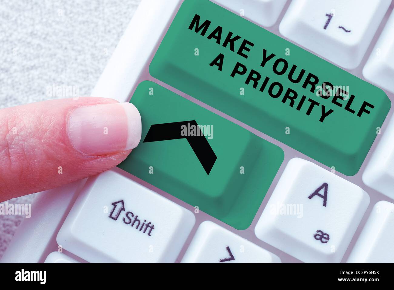 Hand writing sign Make Yourself A Priority. Business approach Think in ...