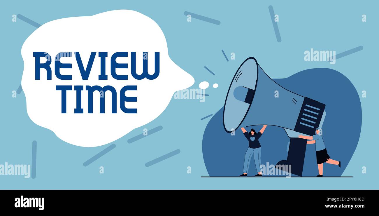 Hand writing sign Review Time. Conceptual photo situation or system its ...