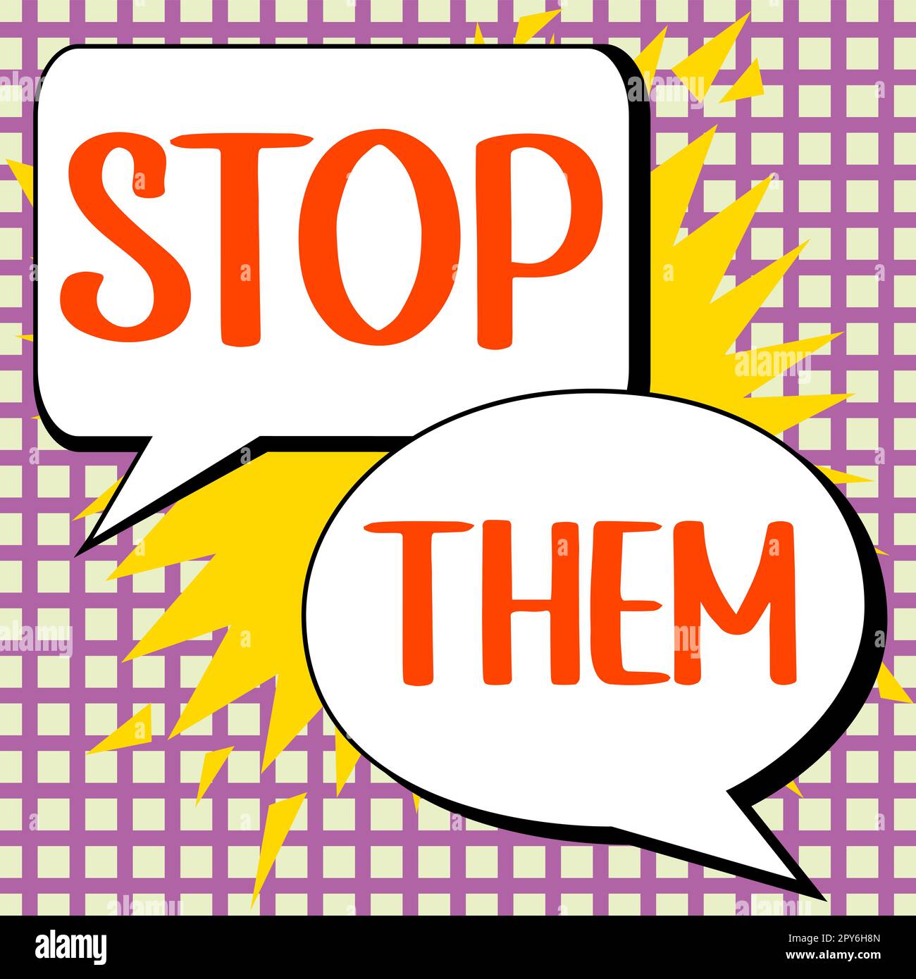 Hand writing sign Stop Them. Business idea used for telling someone not ...