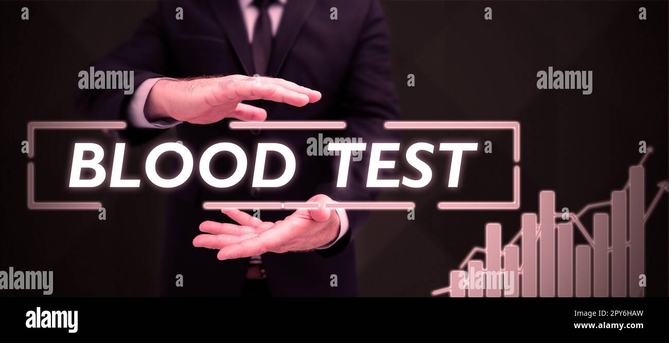 Conceptual caption Blood Test. Concept meaning Extracted blood sample ...