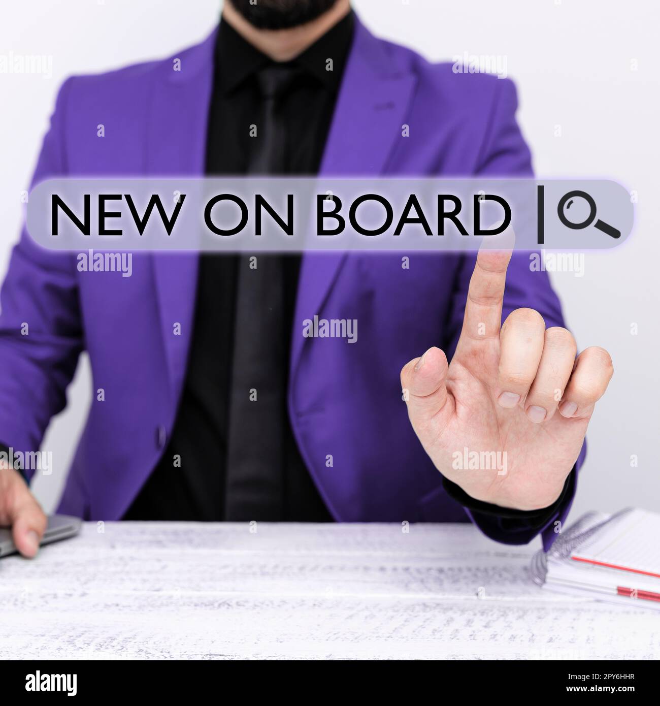 Conceptual display New On Board. Business showcase Welcome to the team ...