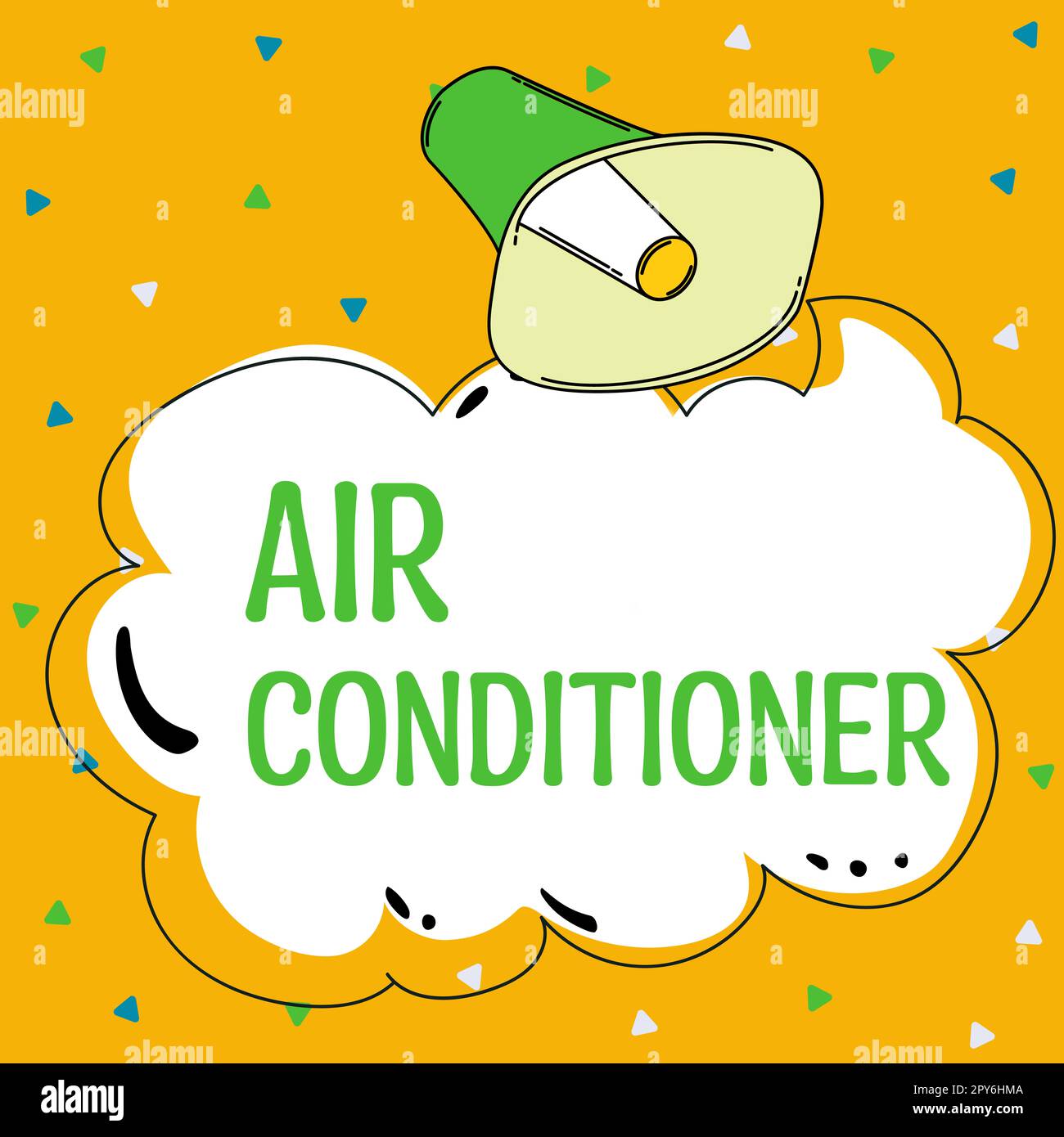 Sign displaying Air Conditioner. Conceptual photo apparatus for washing ...