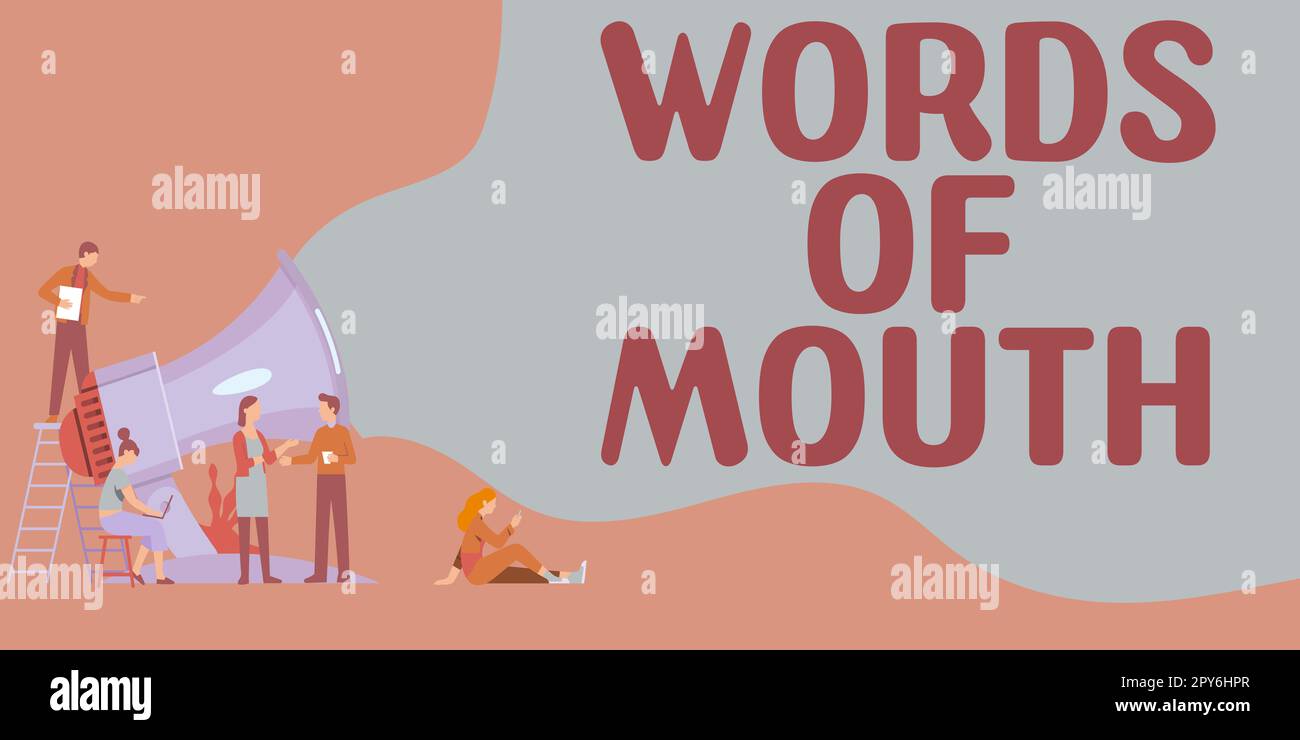 Text showing inspiration Words Of Mouth. Business concept simple ...