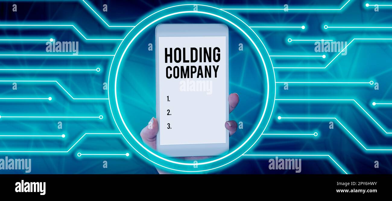 Conceptual caption Holding Company. Business approach stocks property ...