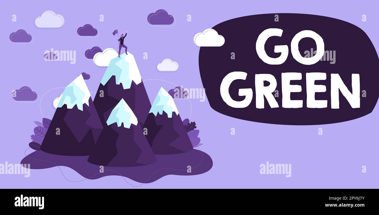 Conceptual caption Go Green. Internet Concept making more ...