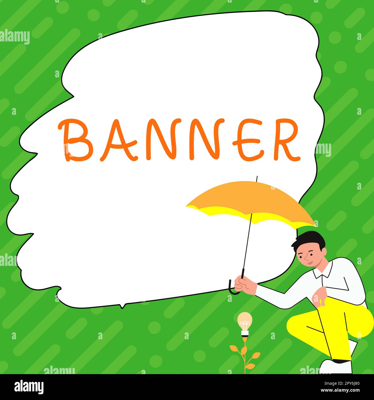 Hand writing sign Banner. Business concept long strip cloth bearing ...